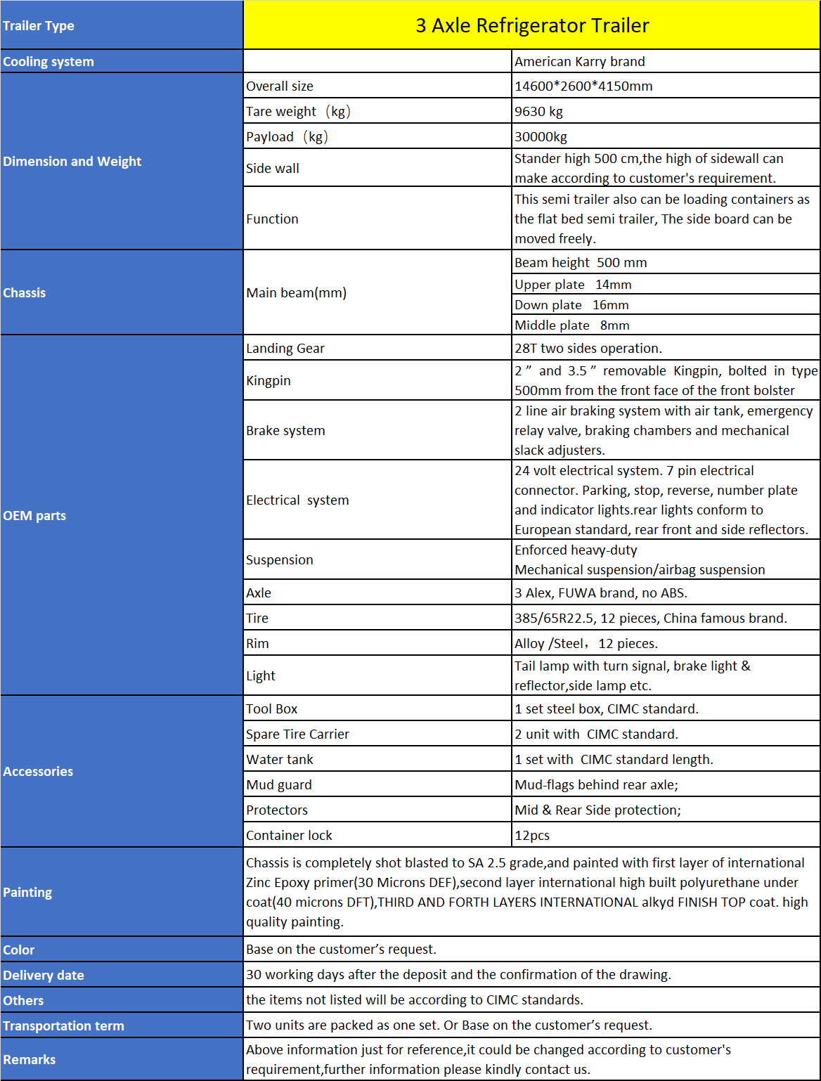 3 Axles Reefer Trailer RT100001 - DCVC