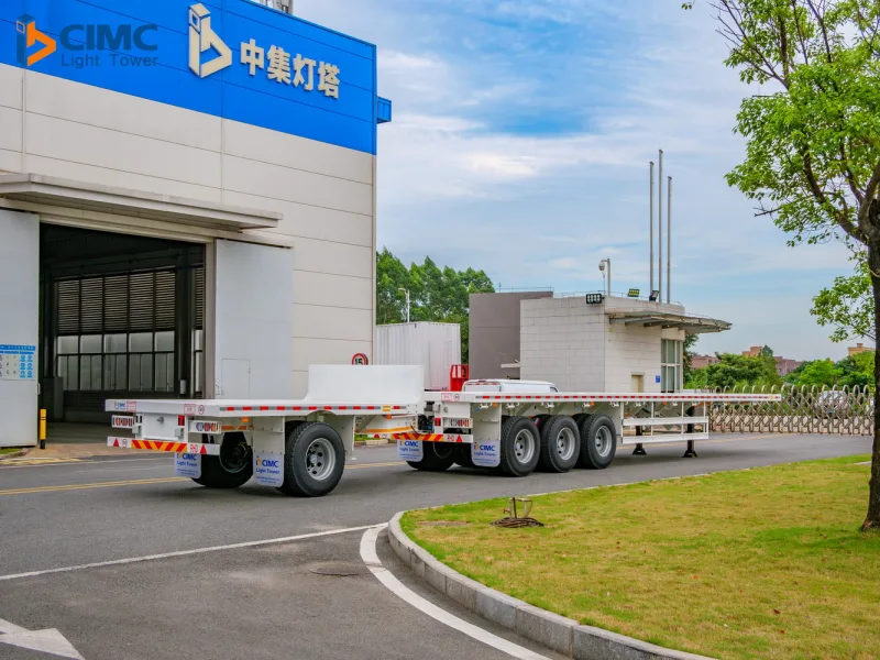 B-double Flatbed Semi Trailer for Sale, 12.4m + 4m mini flatbed